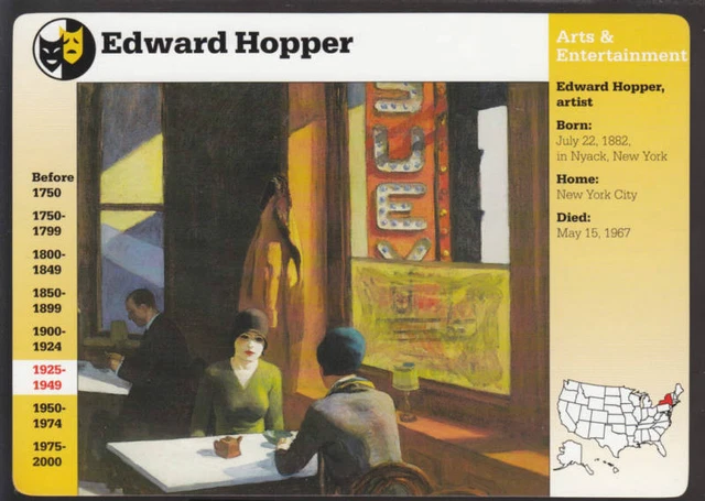 EDWARD HOPPER ARTIST Chop Suey Art Painting 1996 GROLIER STORY OF AMERICA CARD EUR 2,43 ...