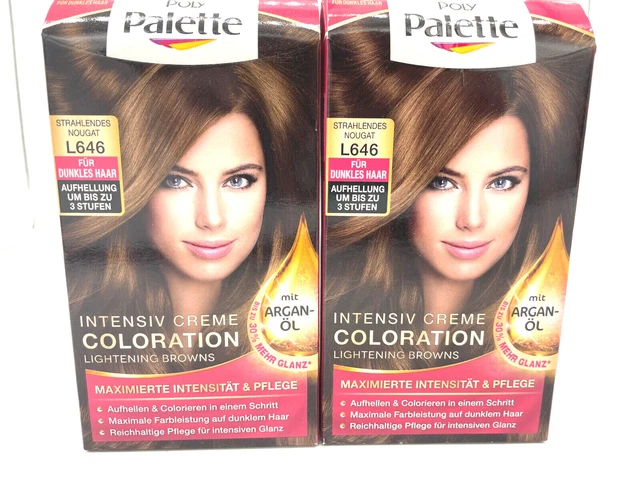 POLY PALETTE INTENSIV Creme Coloration L646 Strahlendes Nougat 2er Pack ...