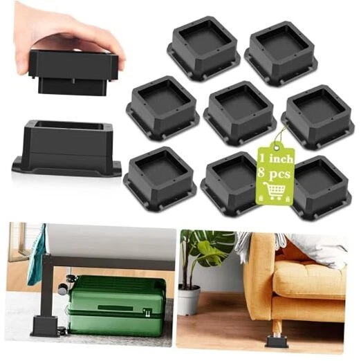 8 PACK FURNITURE Risers 1 Inch, Adjustable Bed Risers Heavy Duty for 1 ...