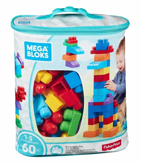 MATTEL MEGA BLOKS First Builders Big Building Blue Bag - Toy Blocks ...