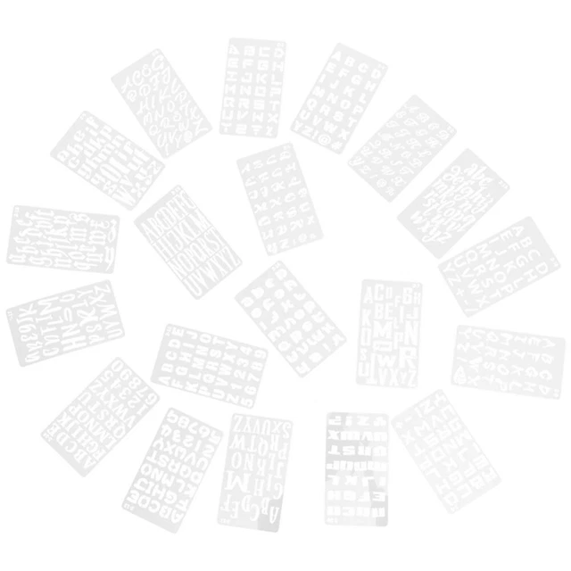 20 SHEETS LETTER Template Ruler Alphabet Stencils for Painting Drawing ...