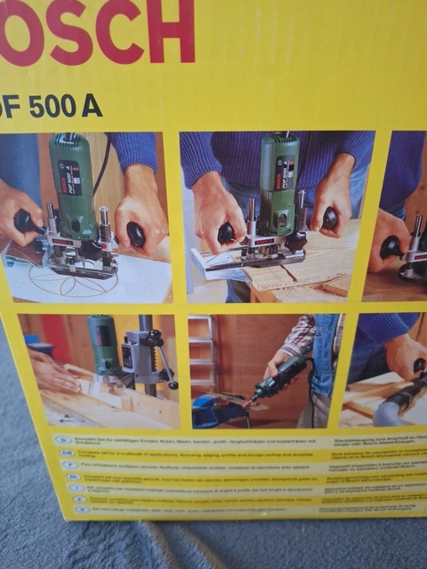 BOSCH POF 500A Corded 1/4" Plunge Router 240V-500W Boxed Used Once £50. ...