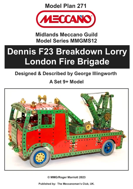 MECCANO MODEL PLAN - Dennis F23 Breakdown Lorry (London Fire Brigade) £ ...