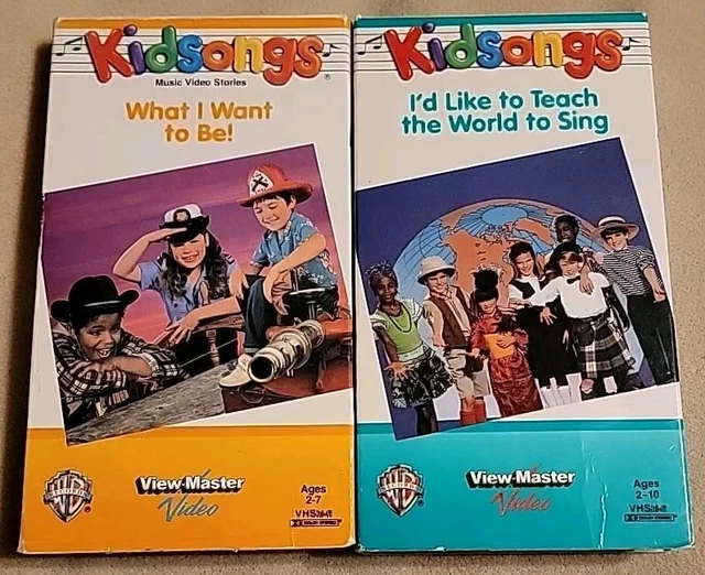 KIDSONGS VHS LOT: I'd Like To Teach The World To Sing & What I Want To ...