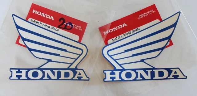 HONDA GENUINE WING Fuel Tank Decal Wings Sticker 90mm WHITE + BLUE *UK ...