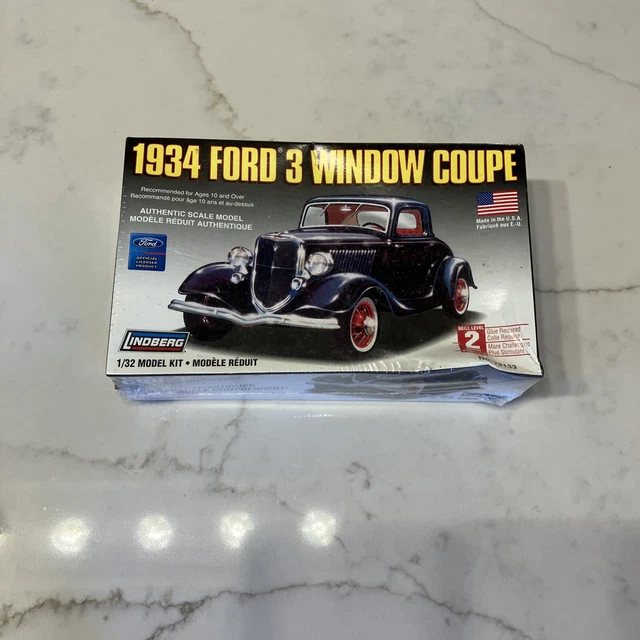 UNOPENED SEALED! LINDBERG Model Kit Sealed 1934 Ford 3 Window Coupe 1/ ...