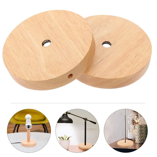 2PCS NIGHT LAMP Wood Bases Solid Wood Lamp Base Accessories Night Light ...