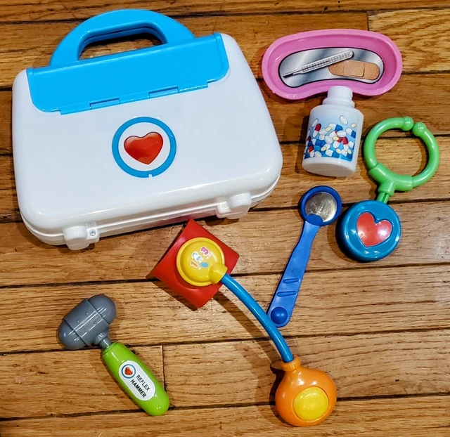 PRESCHOOL PRETEND PLAY Medical Kit 7-Piece Doctor Bag Early Learning ...