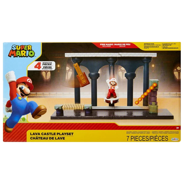 NINTENDO SUPER MARIO Lava Castle Playset with 2.5" Figure Lava Castle ...
