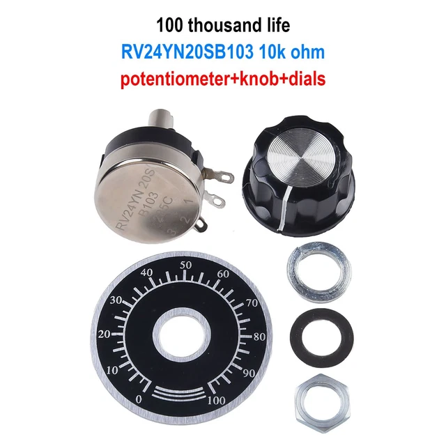 ROTARY TAPER POTENTIOMETER with 10K Ohm Resistance for Precise Settings ...