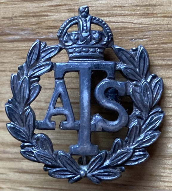 M38 ORIGINAL WW2 Rare Auxiliary Territorial Service ATS Silver Lapel ...