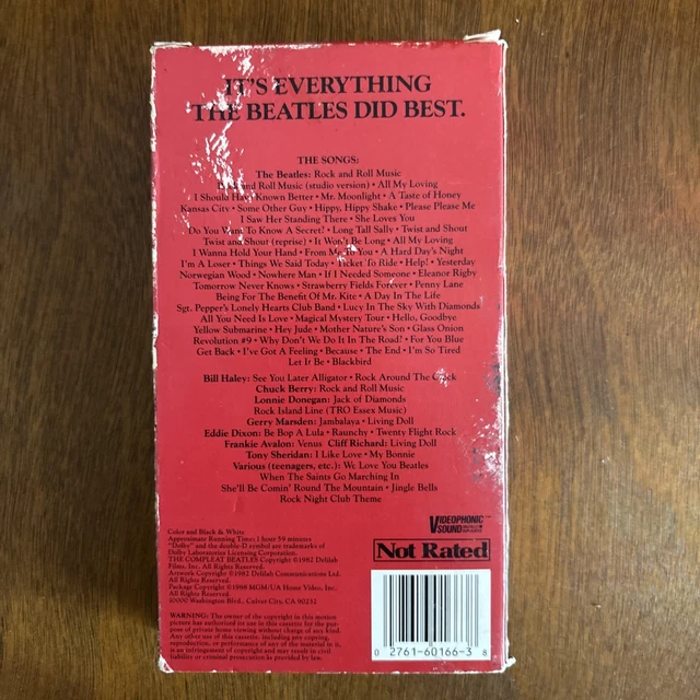 THE COMPLEAT BEATLES VHS Video Cassette $8.16 - PicClick CA