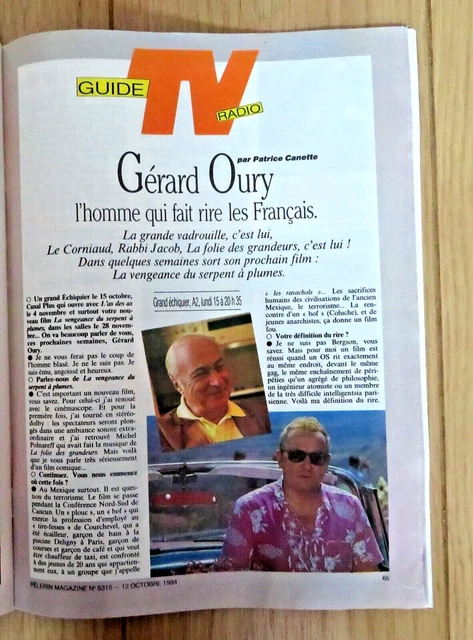 COUPURE DE PRESSE Clipping 1984 GERARD OURY/COLUCHE/REGO - 2 pages+ EUR 3,50 - PicClick FR