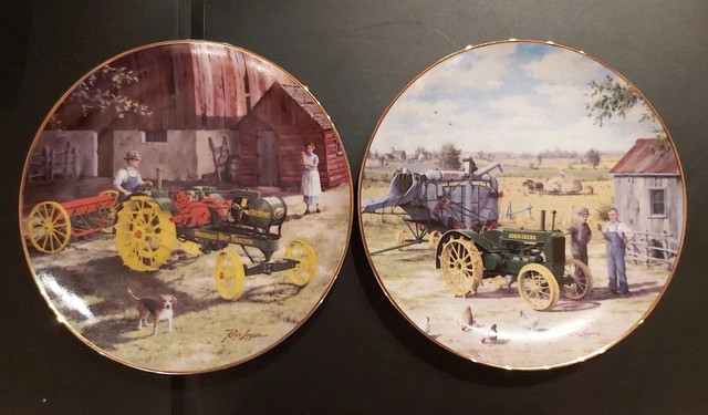 2 LIMITED EDITION ROSS LOGAN JOHN DEERE FARMER'S PRIDE Plates 9 1/4" J ...