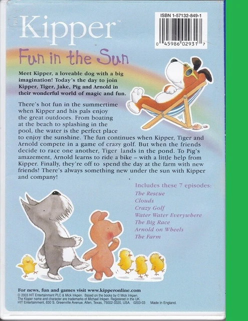 KIPPER - FUN in the Sun (DVD, 2003, Region 2) 7 Episodes Loveable Dog ...