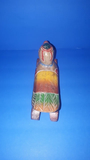 VTG HAND PAINTED Hand Carved Wooden Rocking Duck Folk Art Retro Aprx 7 ...