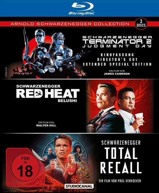 3X UNCUT ARNOLD SCHWARZENEGGER Red Heat TERMINATOR 2 Total Recall Blu ...