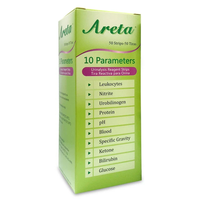 ARETA URINE DIPSTICK 10 Parameter (10SG) Urinalysis Reagent 50 Test ...