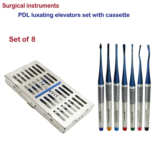 SET OF 7- PDL Luxation Root Luxating Elevators With Cassette Tooth ...