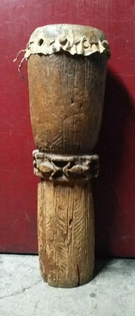 TAMTAM BAMILEKE Art Tribal Africain Ancien Statuette Africaine Masque ...