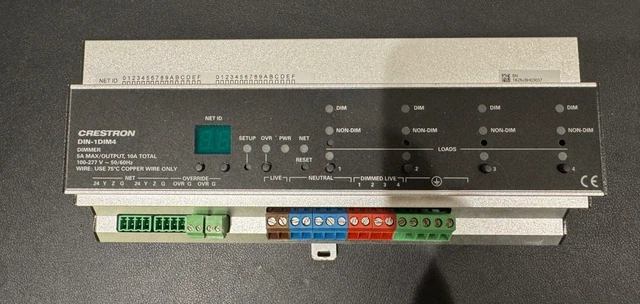 CRESTRON DIN-1DIMU4 4 Channel Universal Dimmer Lighting Control Module ...