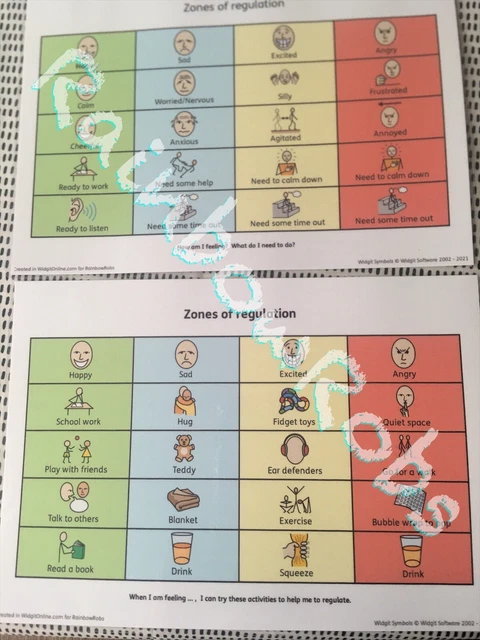ZONES OF REGULATION Set Behaviour Management SEN ASD ADHD Autism ...