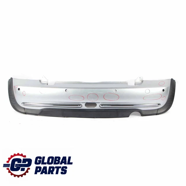 BUMPER REAR MINI R52 Cabrio Complete PDC Trim Panel Pure Silver ...