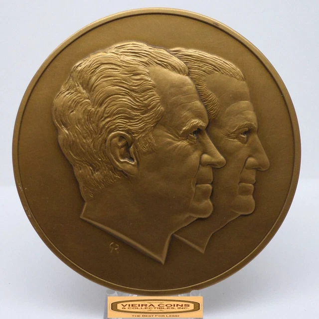 1973 PRESIDENT RICHARD Nixon Vice President Spiro Agnew Medal 70 mm - # ...