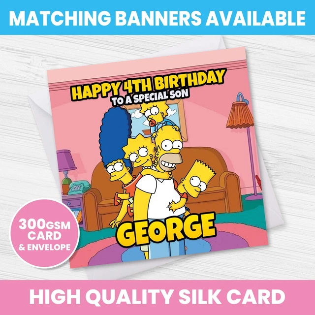 PERSONALISED SIMPSONS BIRTHDAY Card Any Name Age Relation Occasion £2. ...
