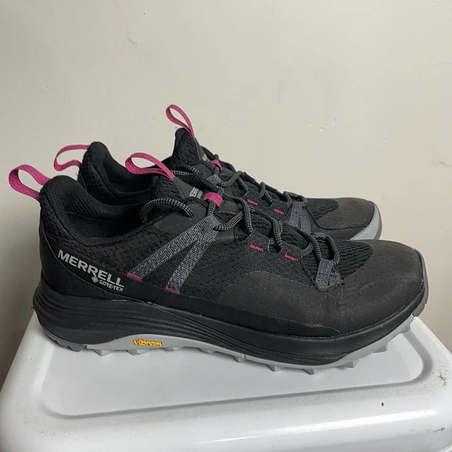 MERRELL WOMEN’S GORE-TEX Hiking Shoes Pink Black Trail Runners Vibram ...