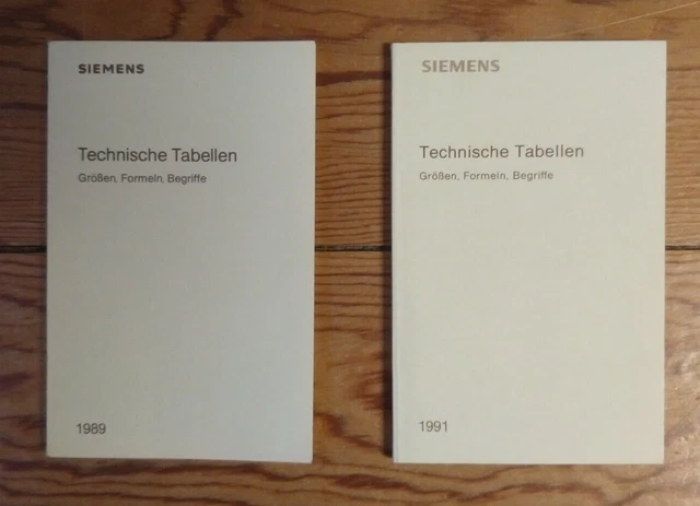 SIEMENS TECHNISCHE TABELLEN - Größen, Formeln. Begriffe 1989, 1991 EUR ...