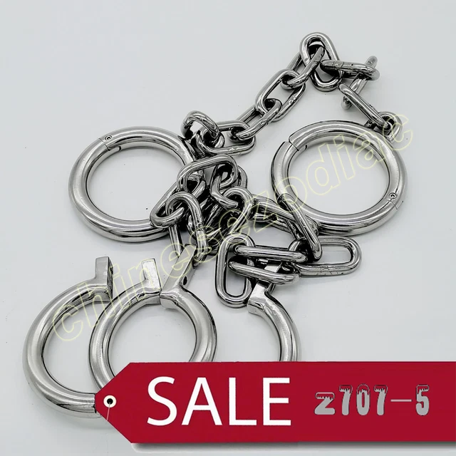 STAINLESS STEEL TOE Cuffs Chains Metal Shackles Foot Lock Slave New ...