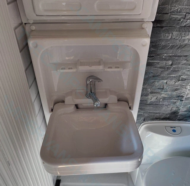 CLEO TIP-UP SINK/BASIN Foldaway White Basin Caravan/Motorhome - With ...