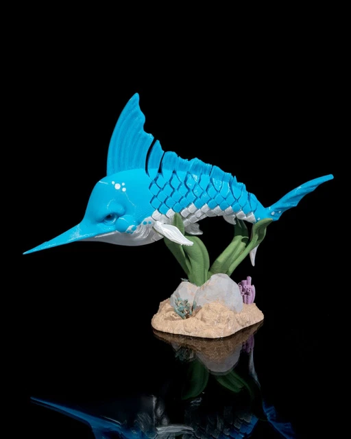 FLEXI MERLIN, THE Marlin Fish Articulated Fidget Toy £19.99 - PicClick UK