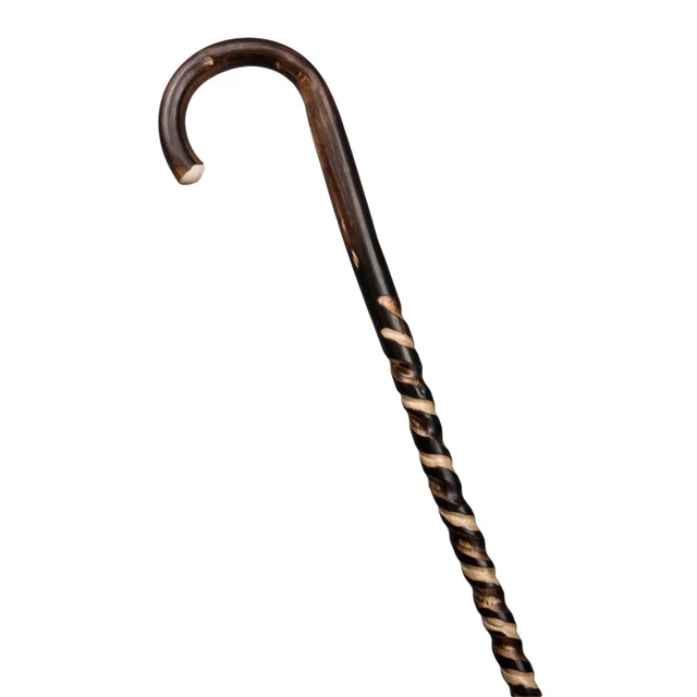WANDERSTOCK KASTANIE DOPPELSPIRALE geflammt Hirtenstock Spazierstock ...