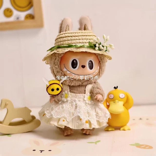POP MART THE Monsters Labubu Plush Doll Daisy Dress Straw Hat No Toys ...