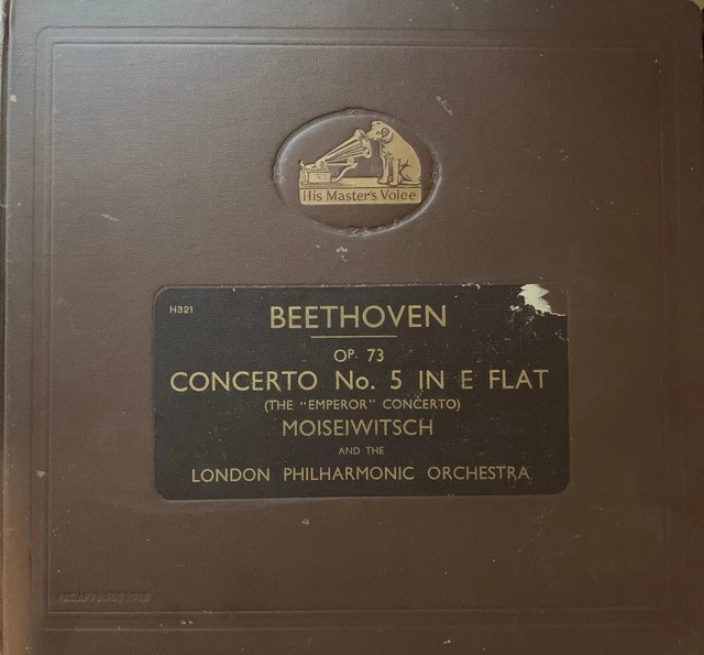 RARE BEETHOVEN OP73 No5 MOISEIWITSCH SZELL 5x12" SHELLAC BOOK SET ...