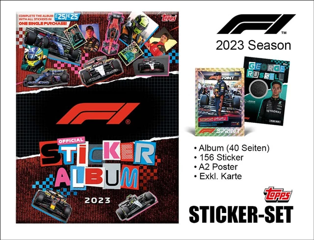 TOPPS F1 FORMEL 1 Sticker-Set 2023 - 156 Sticker + Album EUR 24,99 ...
