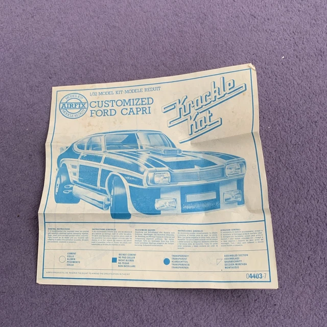 VINTAGE AIRFIX KRACKLE kat Ford Capri mk1 custom instructions see ...