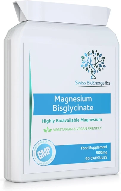MAGNESIUM BISGLYCINATE (GLYCINATE) 500mg - 90 Highly Bioavailable ...