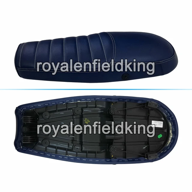 FIT FOR ROYAL Enfield GT & Interceptor 650 D18 Leather Blue Dual Seat £ ...