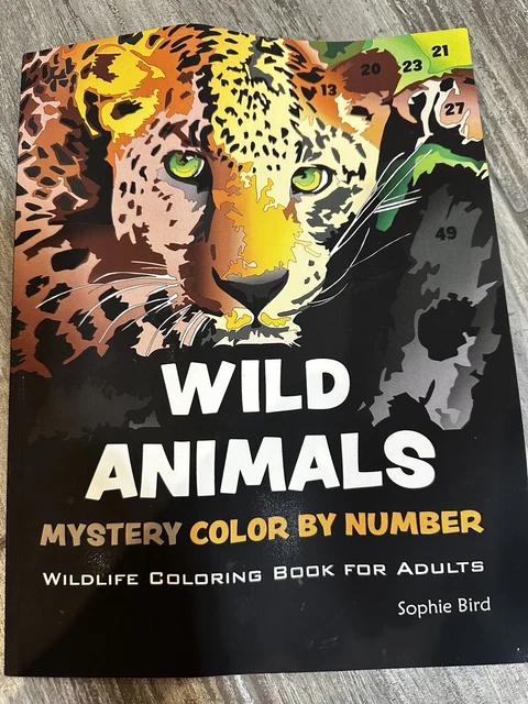 WILD ANIMALS MYSTERY Wildlife Color By Number Book For Adults $8.00 ...