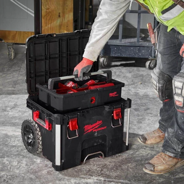 MILWAUKEE PACKOUT TROLLEY 4932464078 & Milwaukee Packout Tool Tray ...