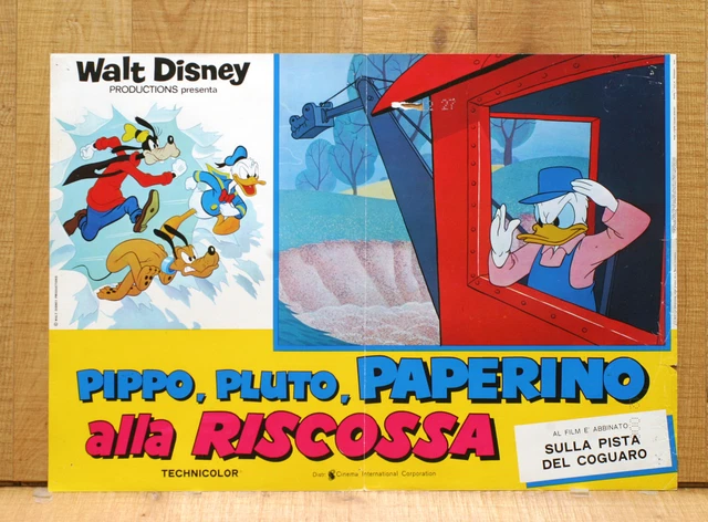 PIPPO PLUTO PAPERINO ALLA RISCOSSA fotobusta poster Walt Disney Donald ...