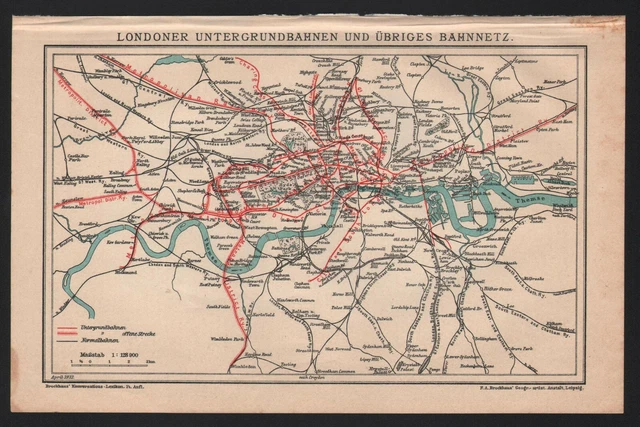 ANTIQUE MAP. ENGLAND. MAP OF LONDON UNDERGROUND. 1912 £5.00 - PicClick UK