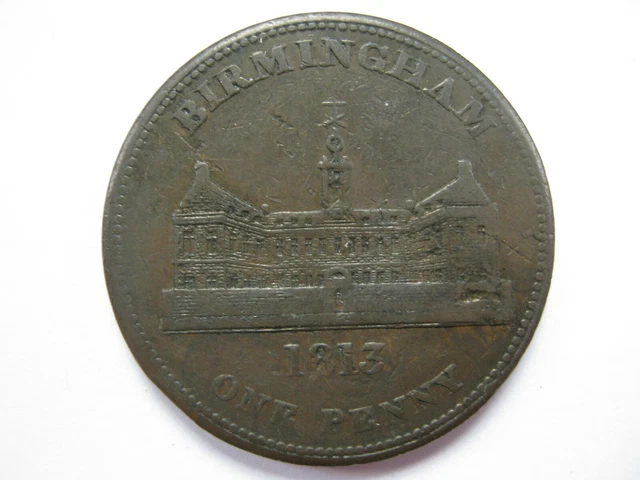 BIRMINGHAM WORKHOUSE 1813 One Penny token NVF Withers 403 £40.00 ...