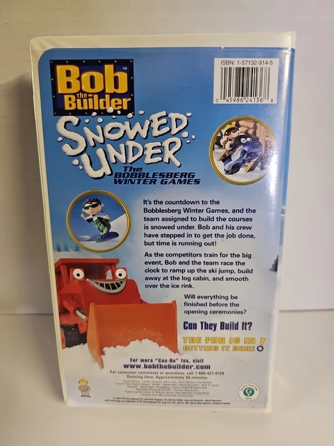 BOB THE BUILDER Snowed Under VHS Video Tape Bobblesberg Winter Games ...