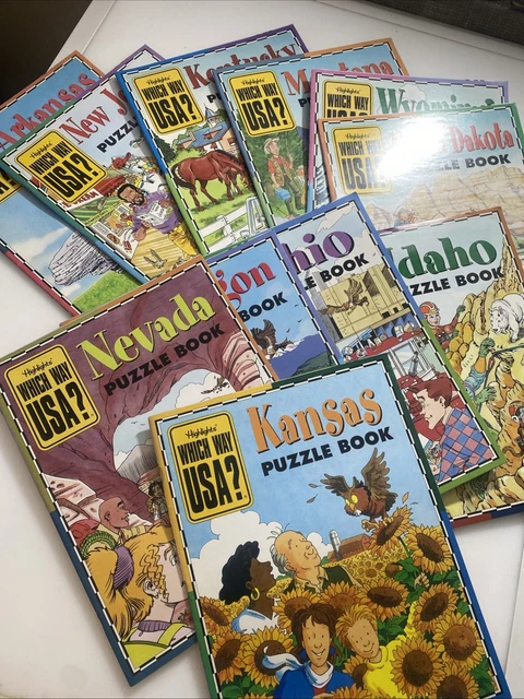HIGHLIGHTS WHICH WAY USA 12 States & Maps Books ~ Home School ~ h29f £ ...