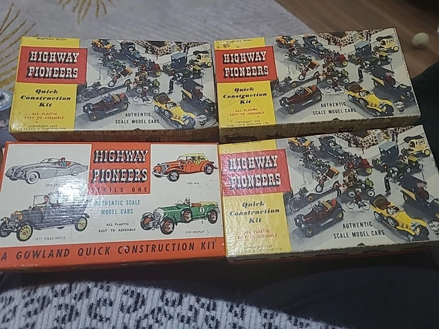 4 X VINTAGE Highway Pioneers Gowland Construction Kit Scale Model Cars ...