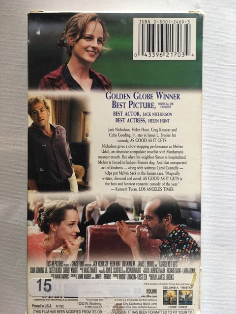 AS GOOD AS It Gets VHS Movie 1997 Jack Nicholson Vintage £3.52 ...
